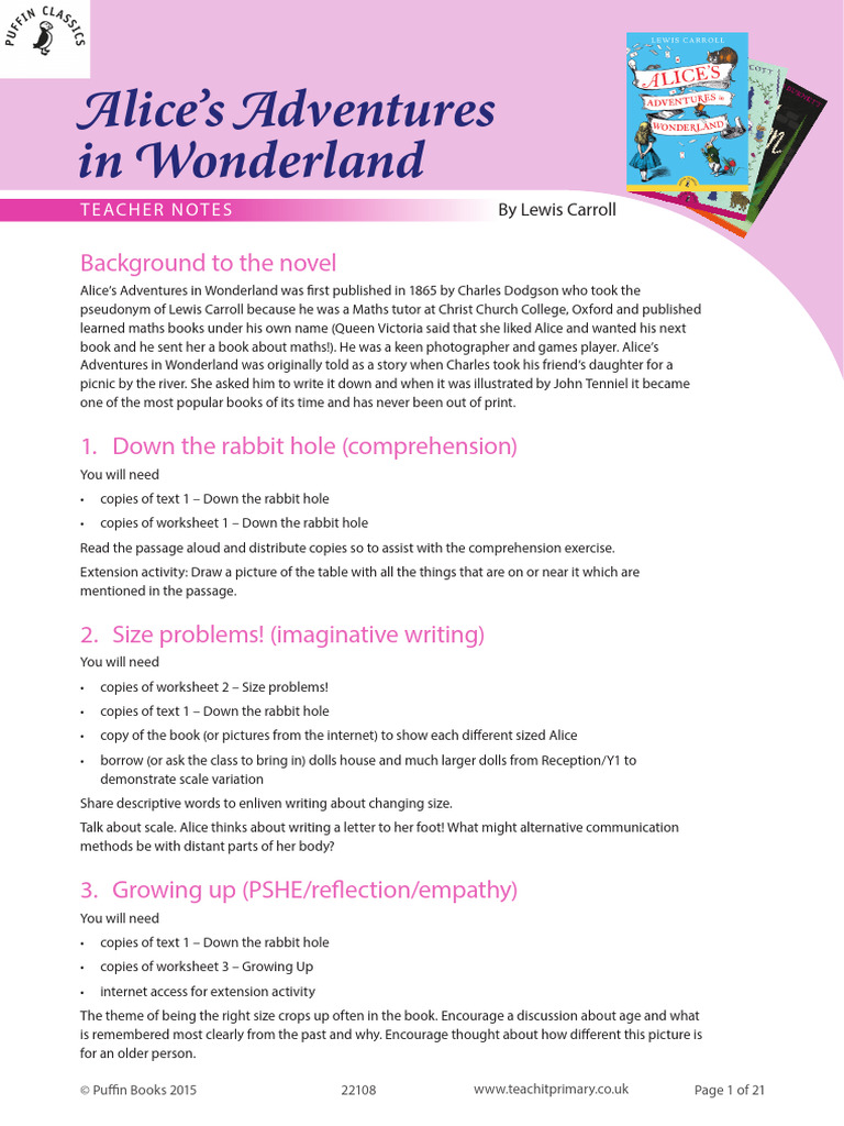 Alice S Adventures in Wonderland Penguin Schools Resource Collection ...