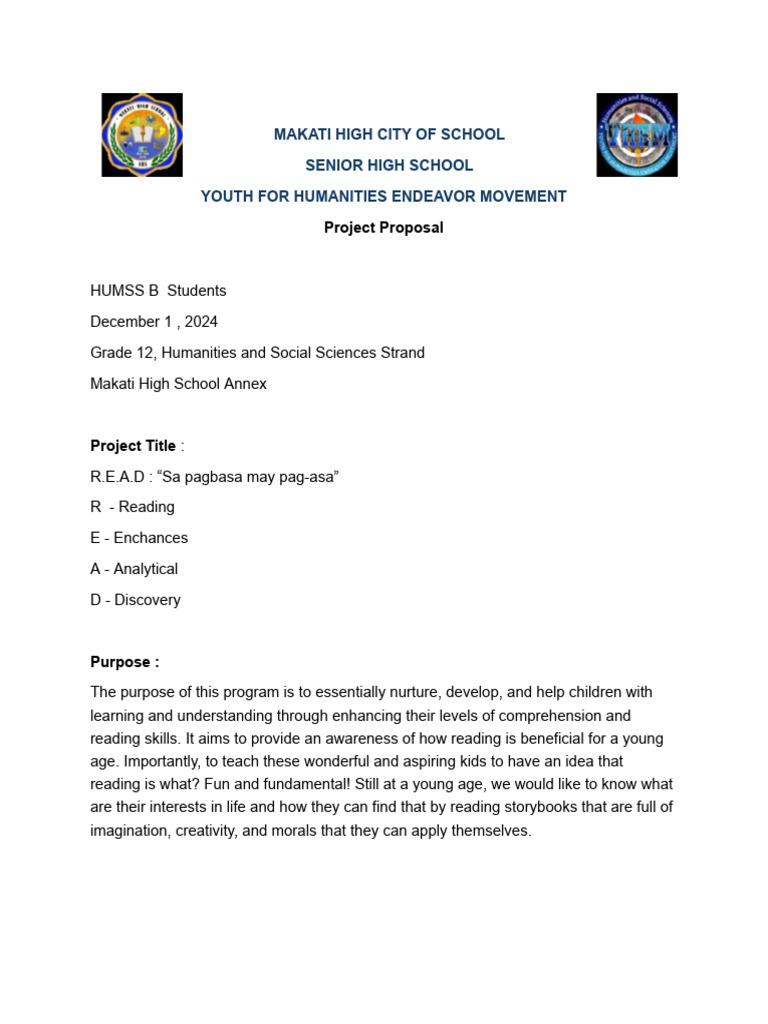 Project Proposal HUMSS B | PDF | Liberal Arts Education | Cognitive Science