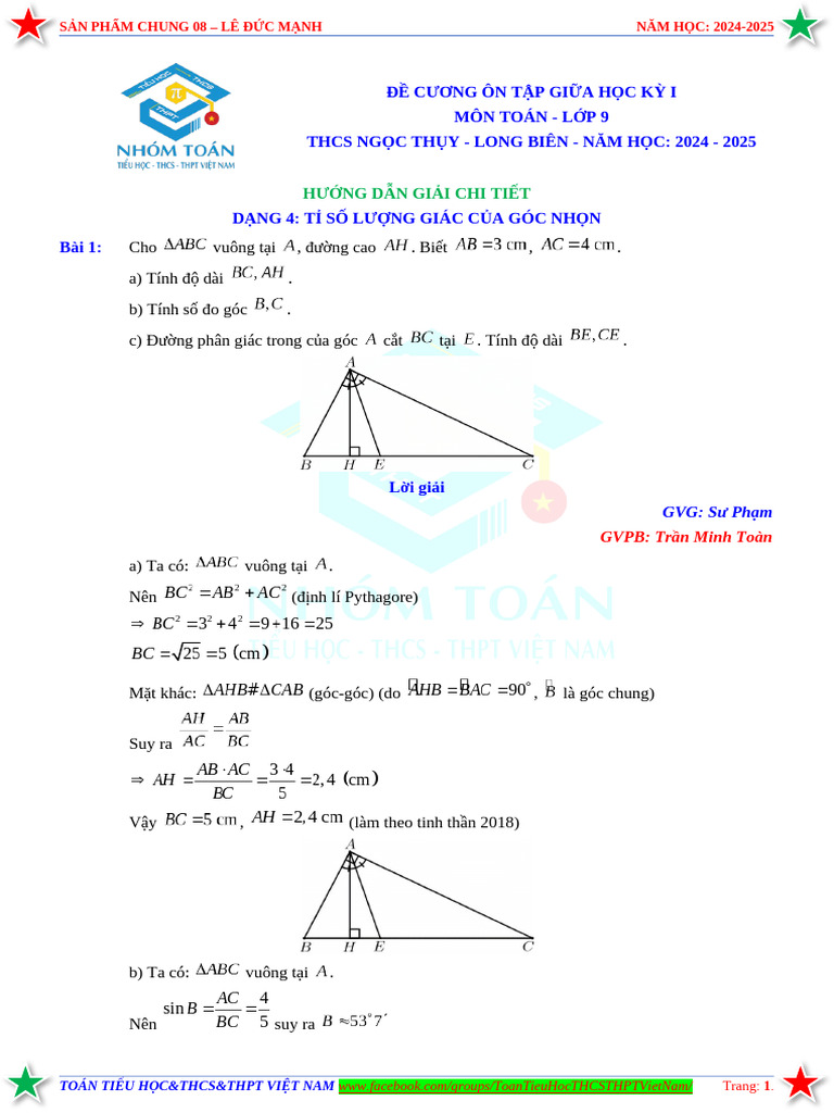DC TOAN 9 GK1 24 25 THCS NGỌC THỤY LONG BIÊN HDG PHẦN II SPC8 LDMANH | PDF