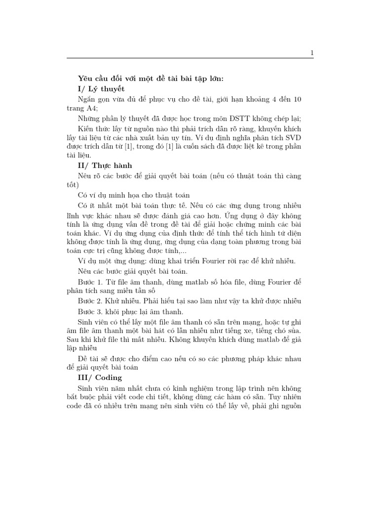 Đề Tài BTL ĐSTT - 2024 | PDF