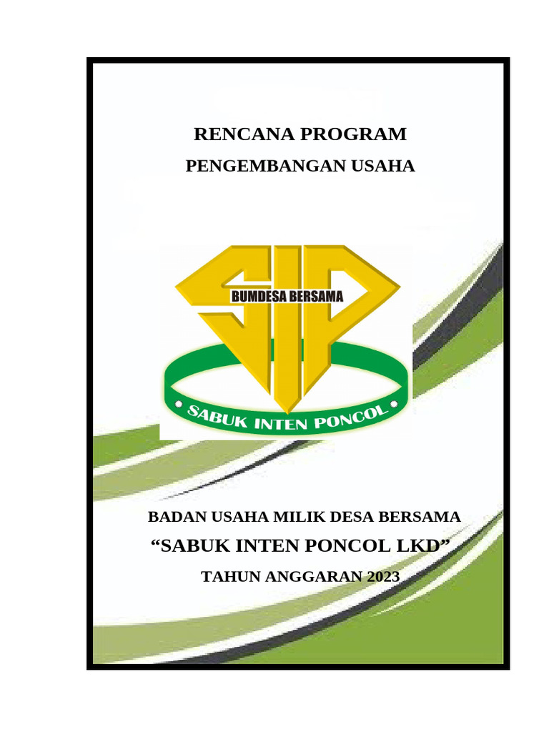Konsep Rencana Program Kerja Pengembangan Usaha | PDF