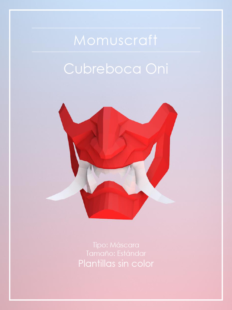 Cubrebocas Oni - Momuscraft | PDF
