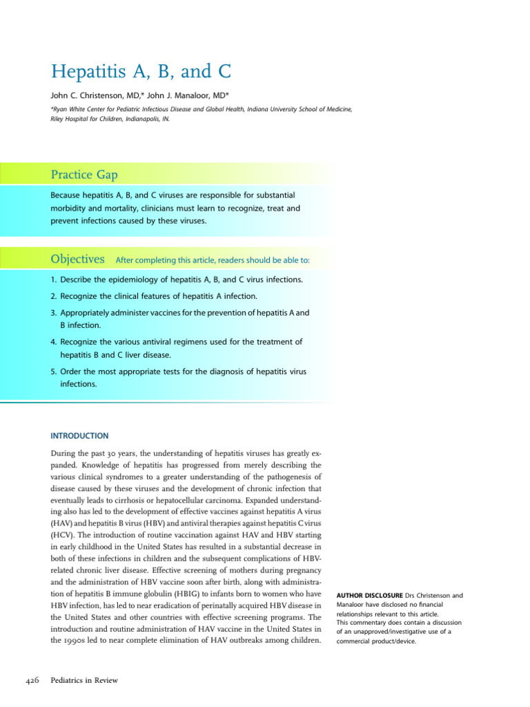 Hepatitis Abc Aap | PDF | Hepatitis B | Hepatitis