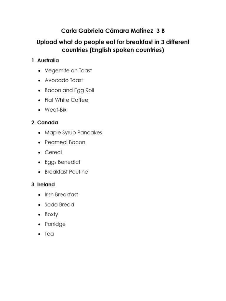 Breakfasts Around The World | PDF