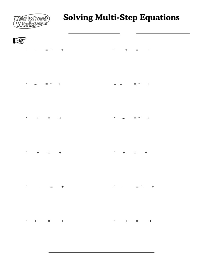 WorksheetWorks Solving MultiStep Equations 1 | PDF | Equations ...