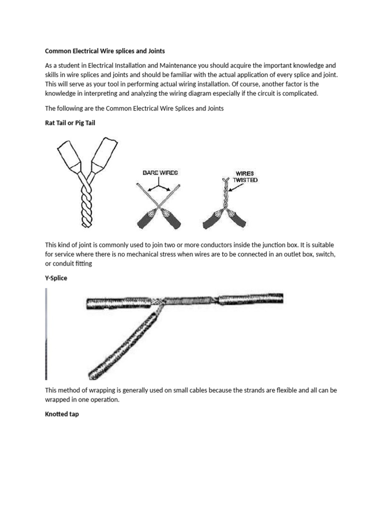 Common Electrical Wire Splices and | PDF