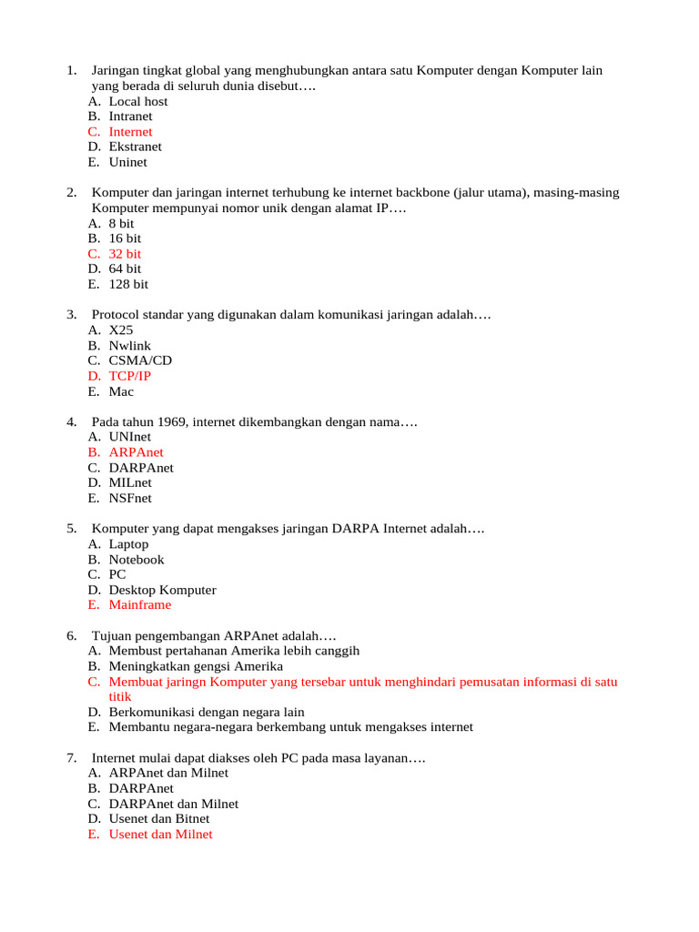 Soal Ujian Semester 1 INFORMATIKA | PDF