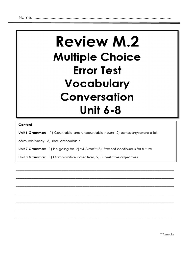 Review - Multiple Choice - M.2 Unit 6-8-1 | PDF | Penguin | Storms