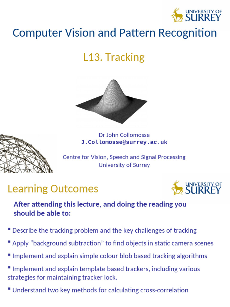 l13 Tracking Actual | PDF | Imaging | Algorithms