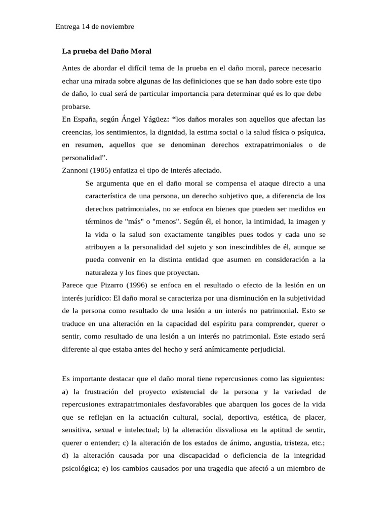 Entrega 14 de Noviembrr Brayan Villanueva Ramos | PDF | Daños y perjuicios | Intención (Derecho ...
