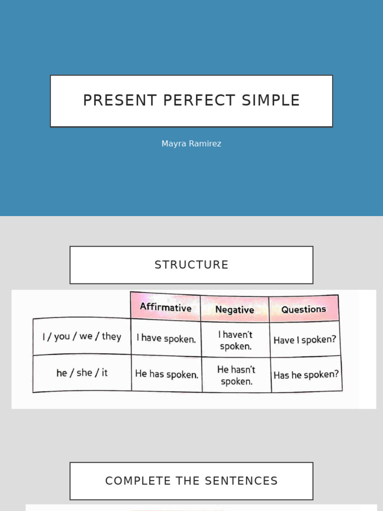 Present Perfect Simple | PDF