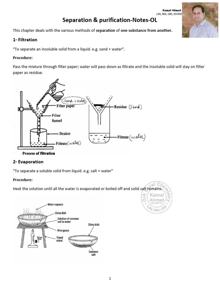 Separation and Purification Methods | PDF | Distillation | Boiling