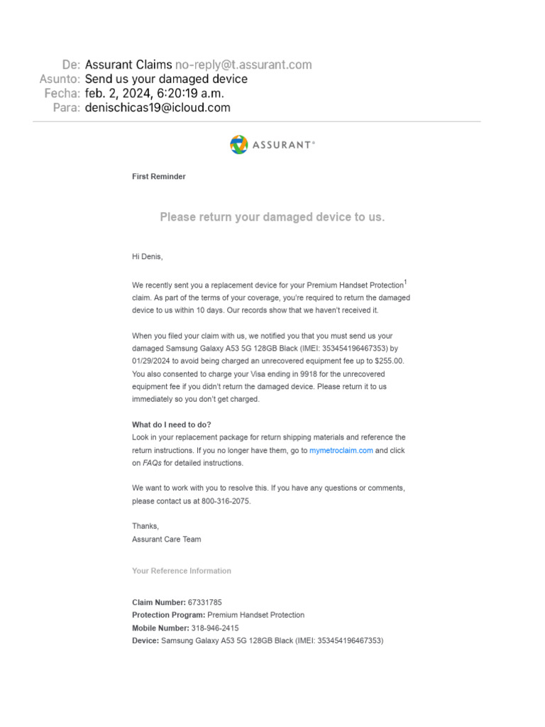 Send Us Your Damaged Device | PDF