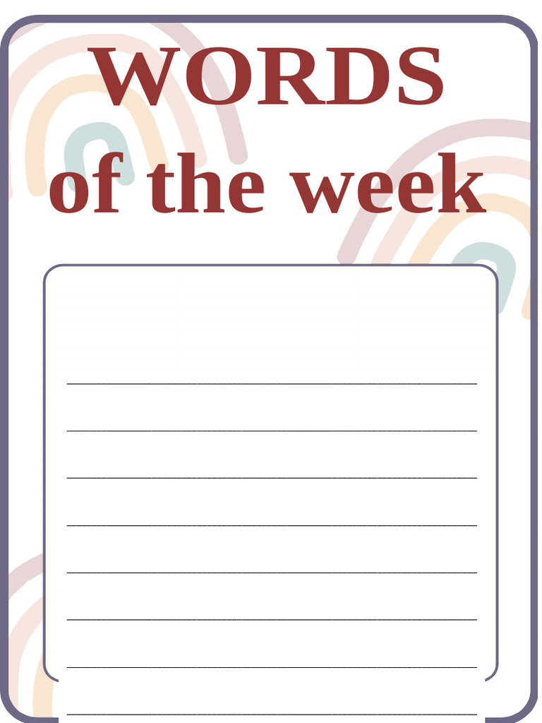 Weekly Vocabulary Highlights | PDF