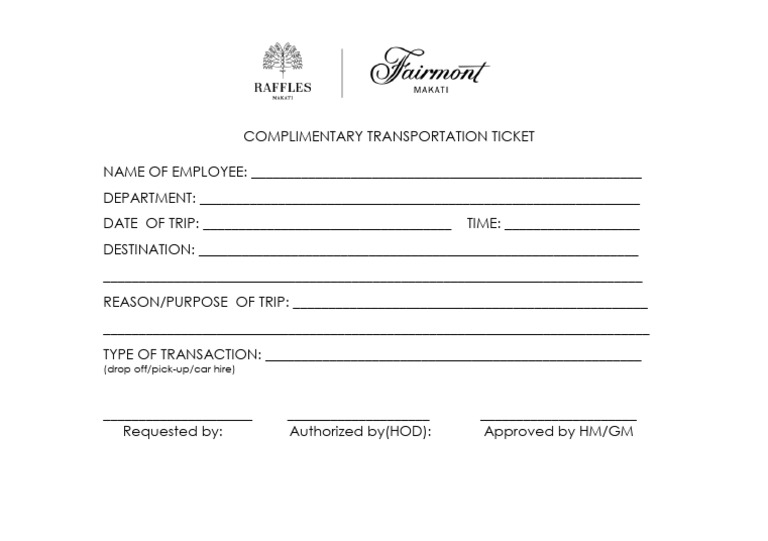 Comp Trip Ticket Template 2022 | PDF