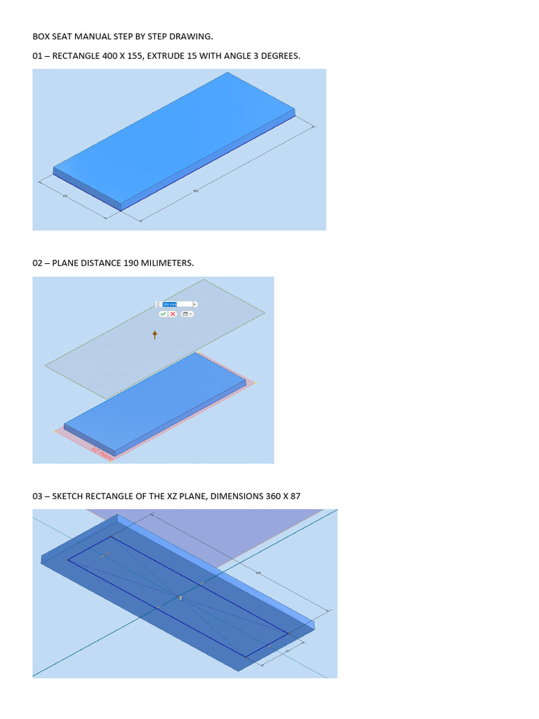 1 - Box Seat Manual Step by Step Drawing. | PDF