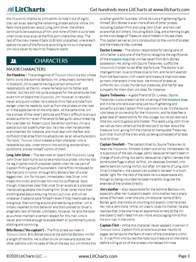 Treasure Island Character Analysis | PDF | Treasure Island