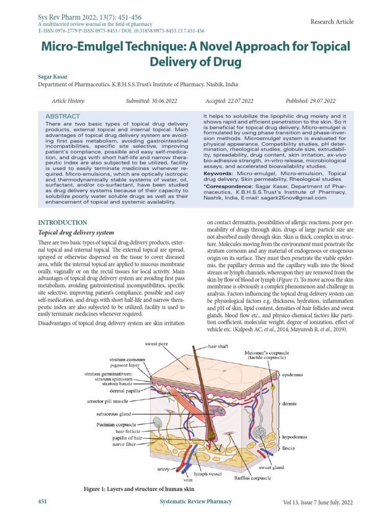 Microemulgel Technique A Novel Approach For Topical Delivery of Drug | PDF | Topical Medication ...