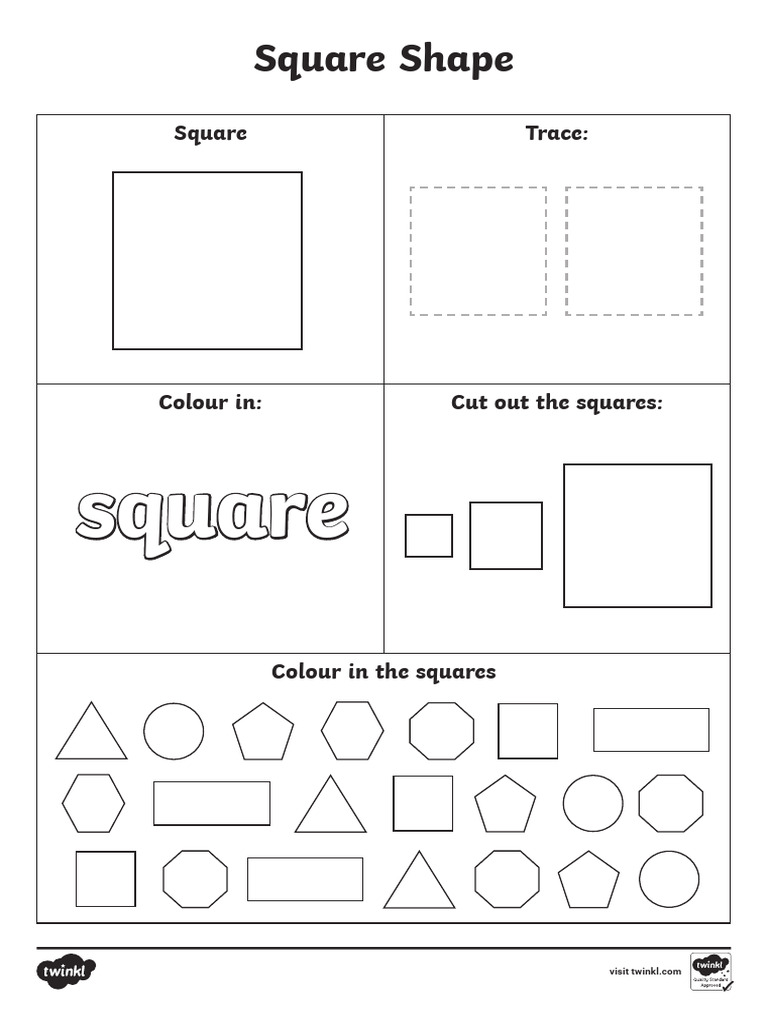 T N 1409 Square Shape Activity Sheet Ver 1 | PDF