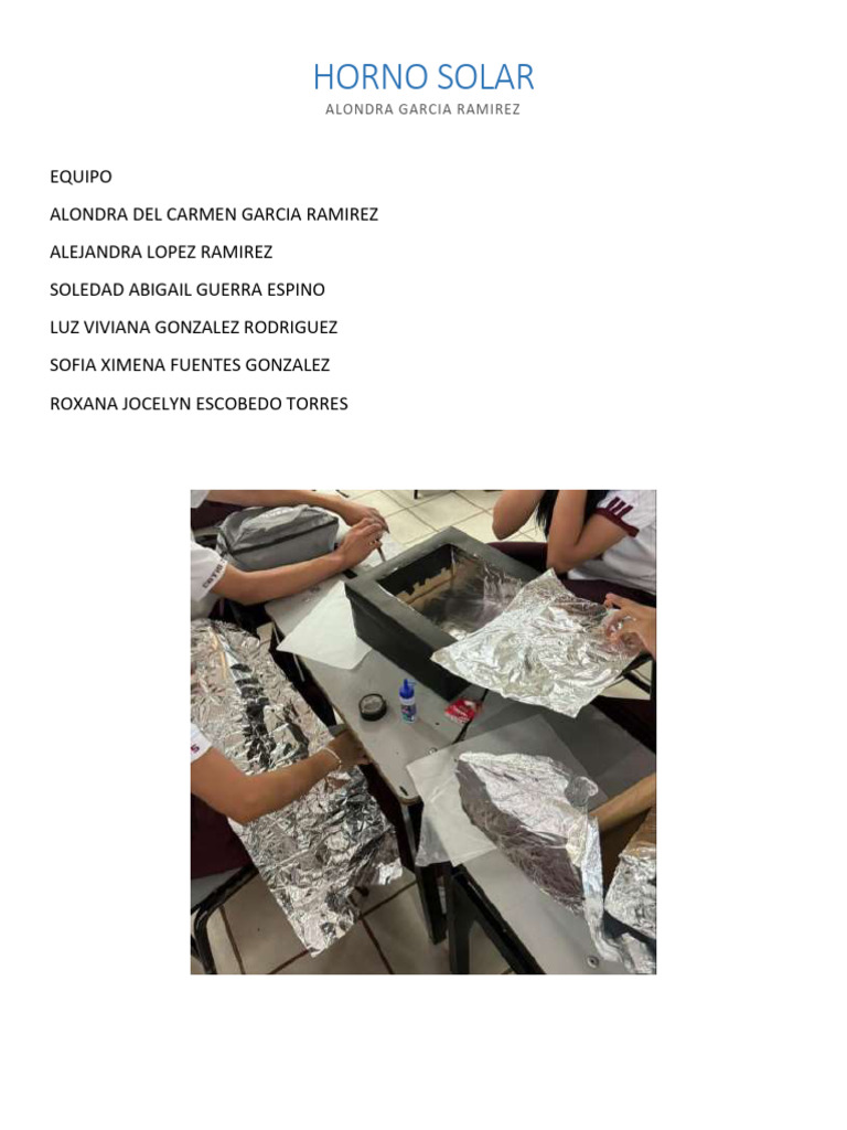 Horno Solar Casero: Guía de Construcción | PDF | Cocinando | Artes ...