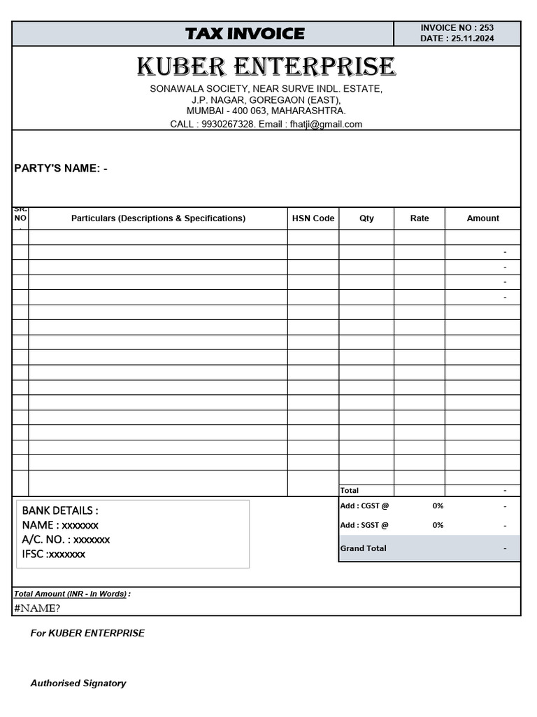 GST Invoice Format | PDF