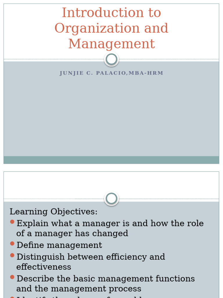 Organization and Management A2 | PDF | Goal | Efficiency