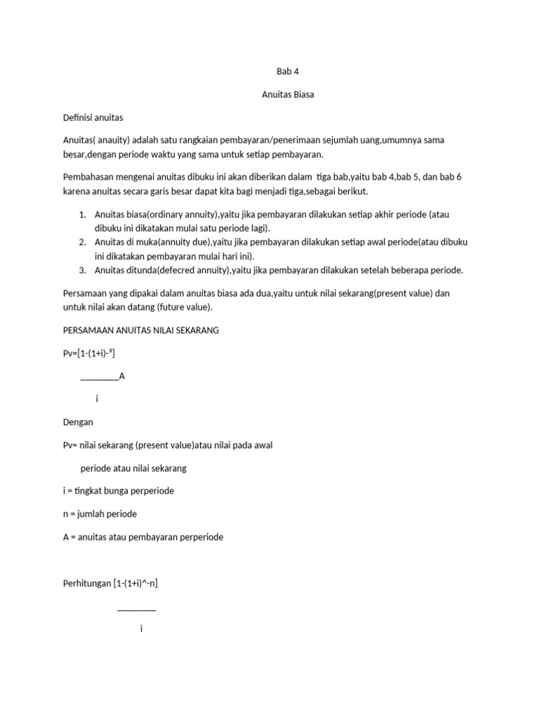 Bab 4 Anuitas | PDF