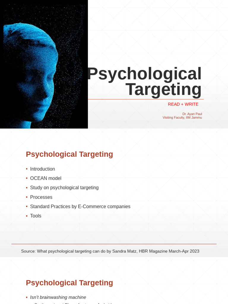 Psychological Targeting | PDF | Extraversion And Introversion | Behavior