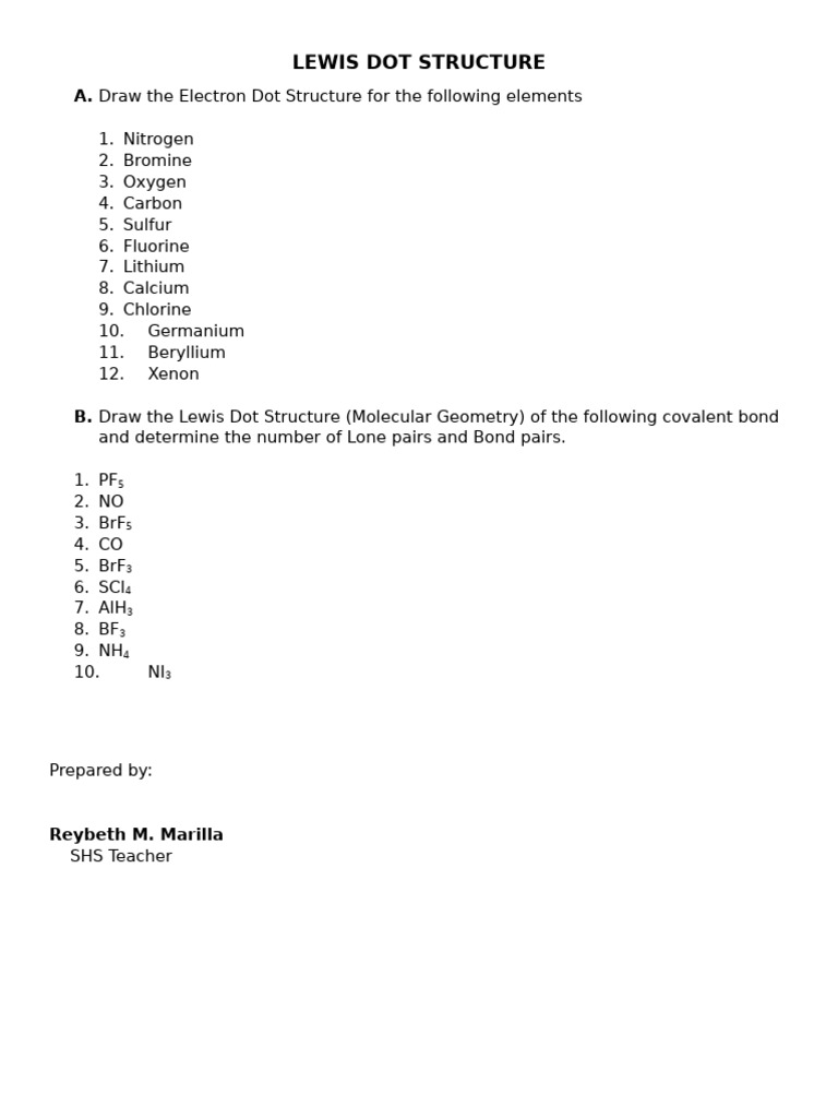 Lewis Dot Structures Guide | PDF
