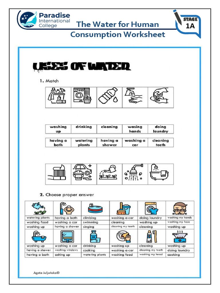 The Water For The Human Consumption Practice 1A | PDF