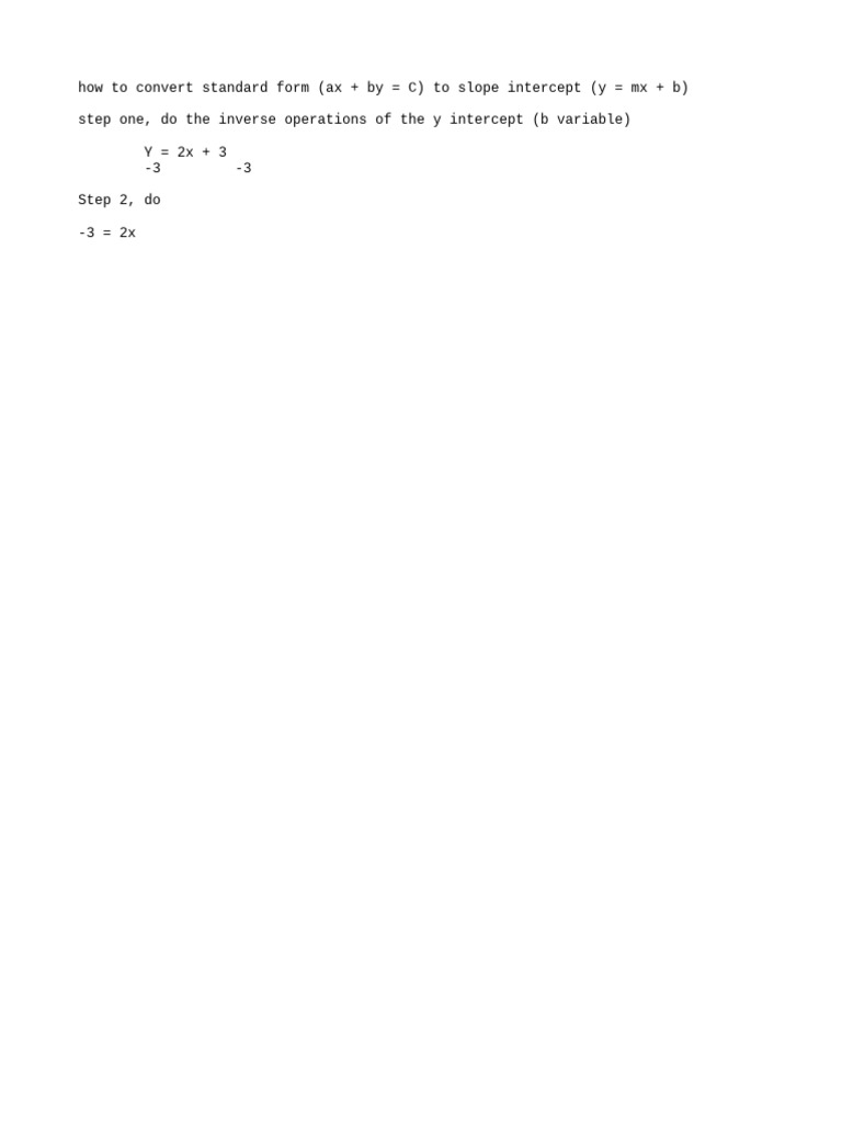 How To Convert Standard Form (Ax + | PDF