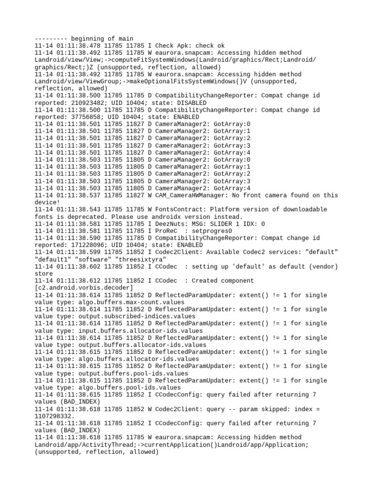 Android Debug Log Analysis | PDF | Computing | Software Engineering