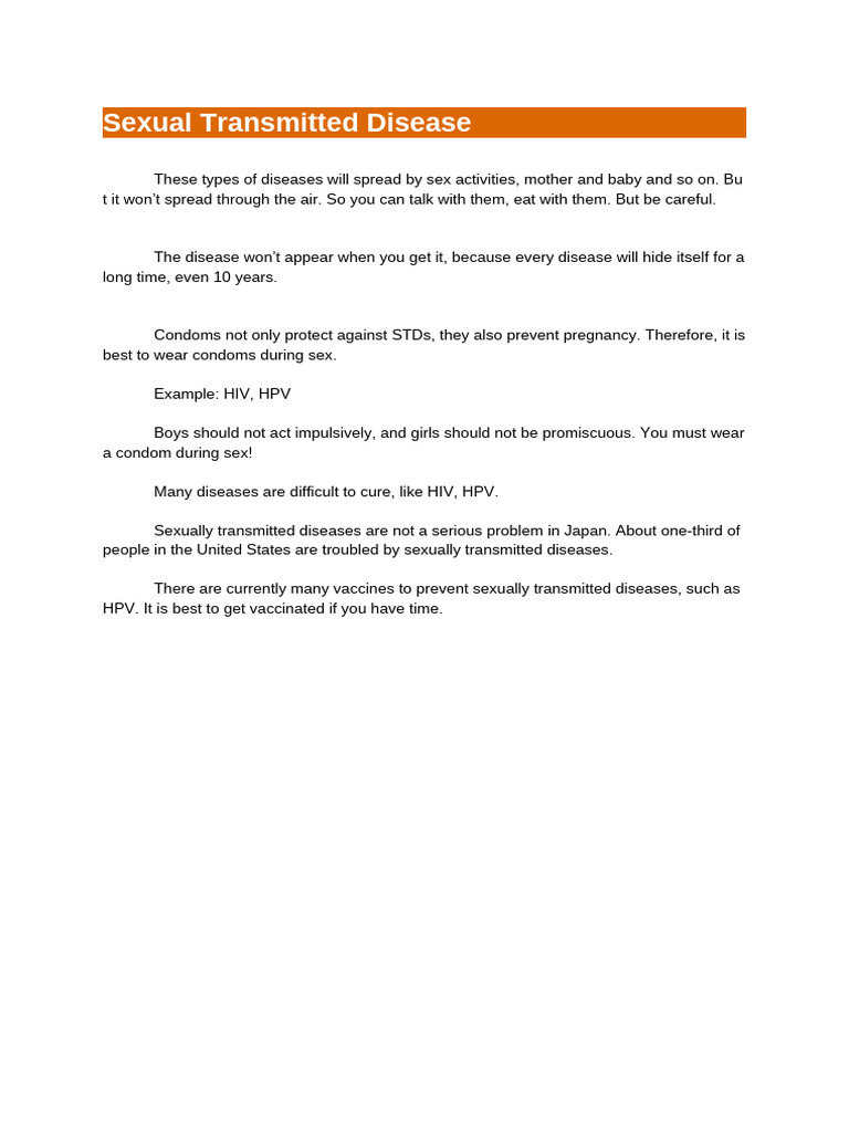 Sexual Transmitted Disease | PDF