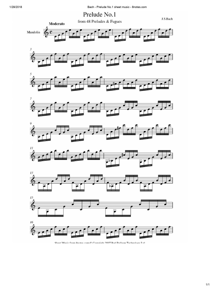 Bach Prelude No.1 Sheet Music PDF | PDF