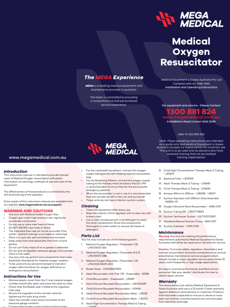 Oxygen Resuscitator Guide | PDF | Equipment | Gases