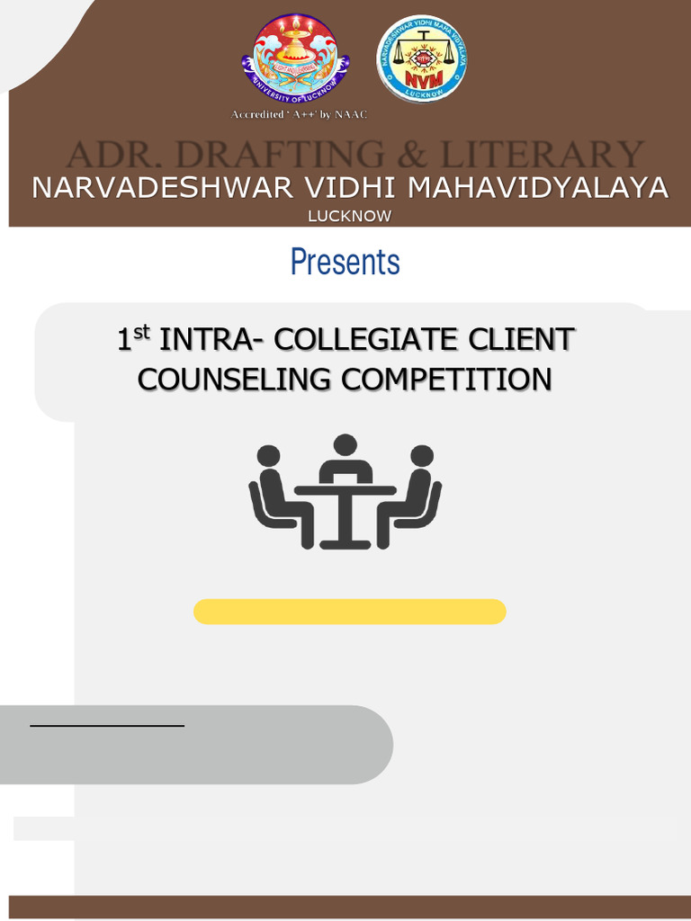 Intra Collegiate Client Counselling Competition | PDF | Lawyer | Advocate