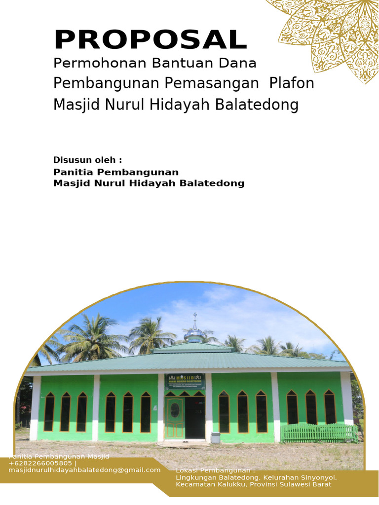Proposal Pembangunan Plafon Masjid | PDF