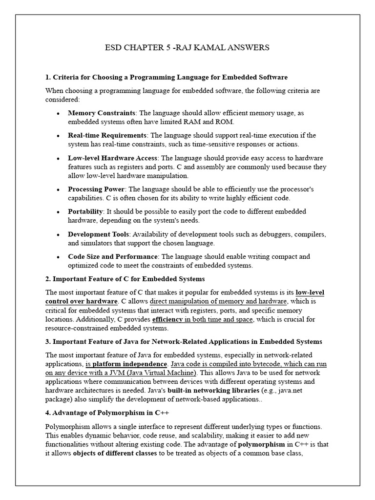 Raj Kamal Answers | PDF | Modular Programming | Embedded System