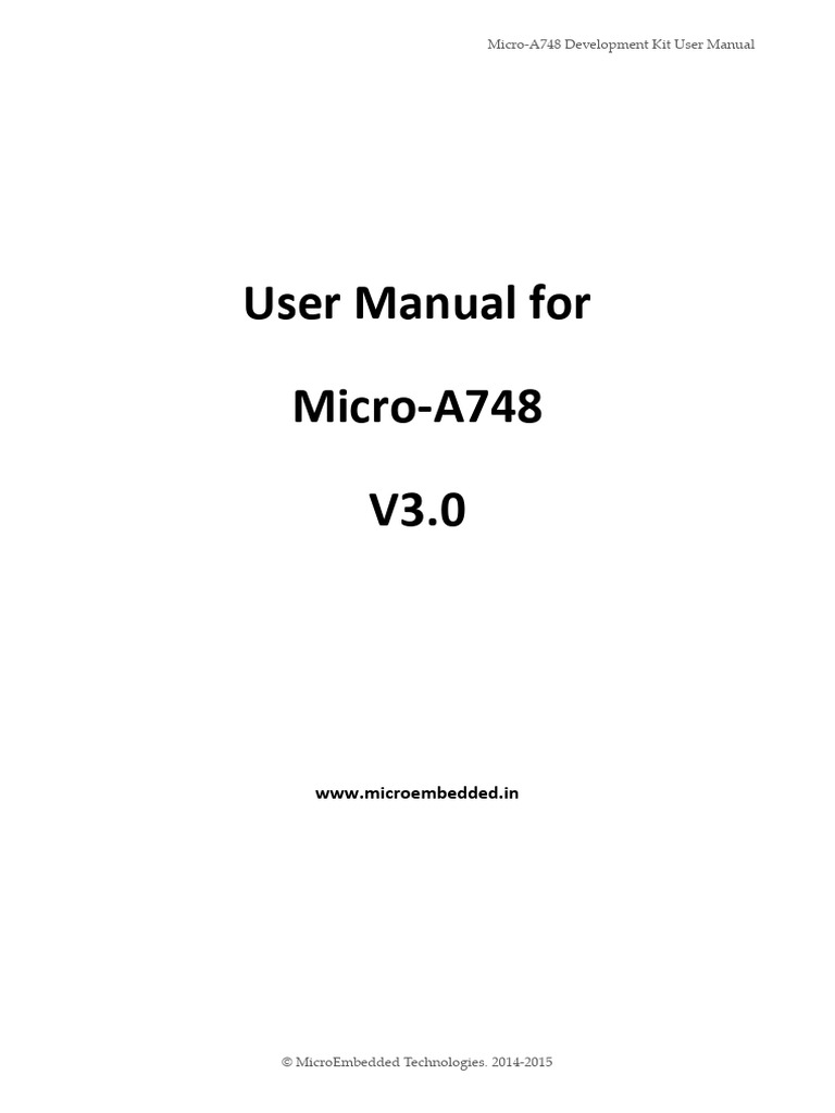 Old boardMicroA748 - V3 - User Manual | PDF | Microcontroller | Usb