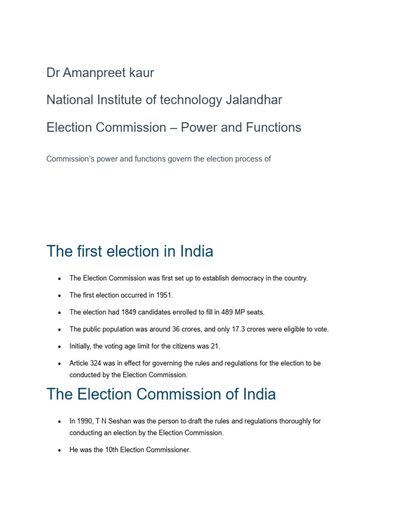 Election Commission Roles | PDF | Elections | Political Corruption