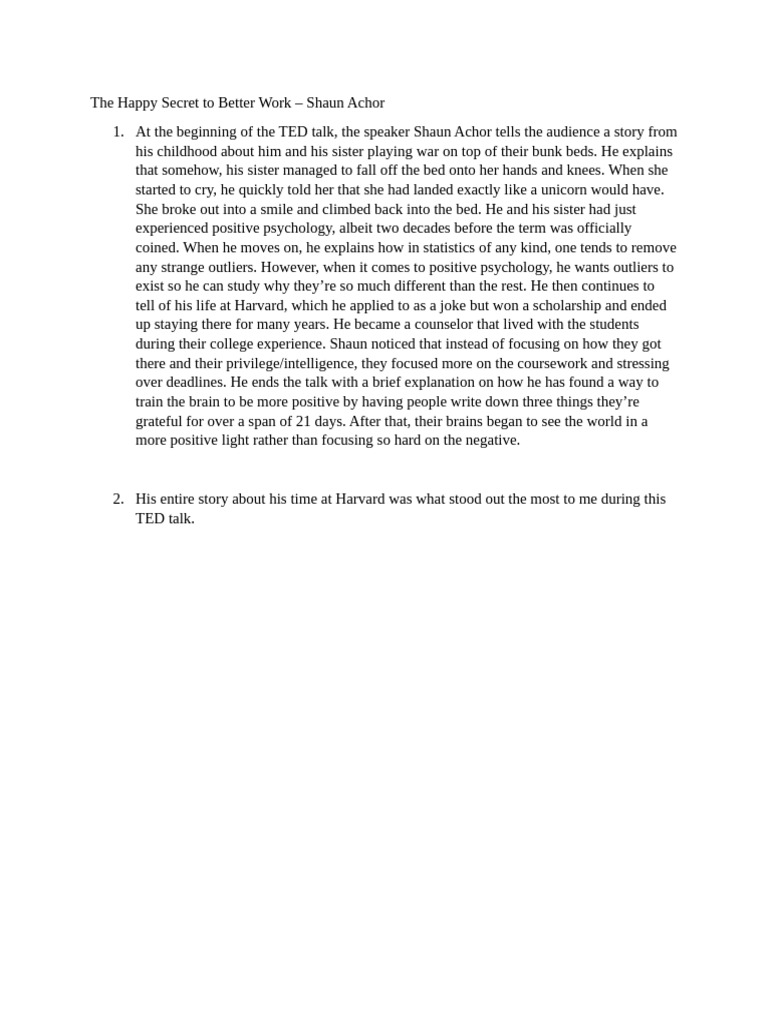 The Happy Secret To Better Work | PDF