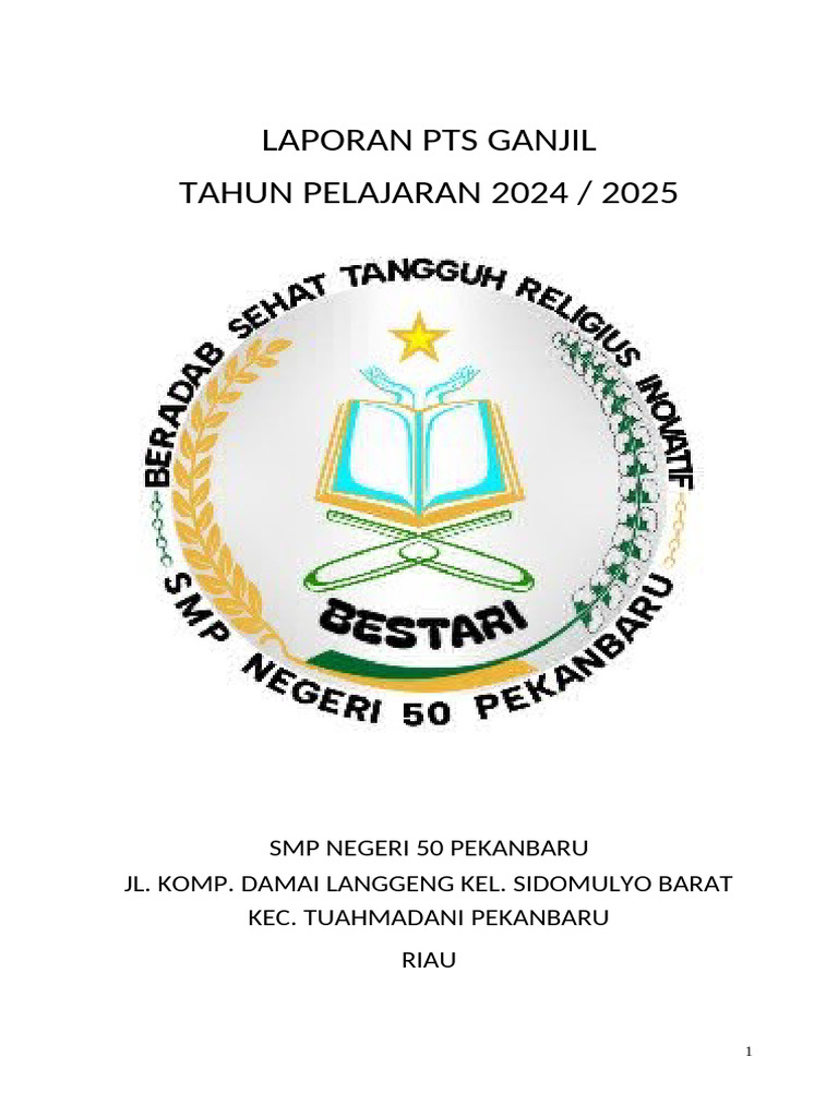 Laporan PTS Ganjil Ta. 2024-2025 | PDF