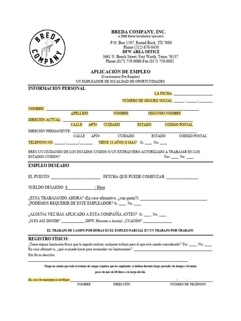 DFW Spanish Application 2024 | PDF | La dependencia de sustancias ...