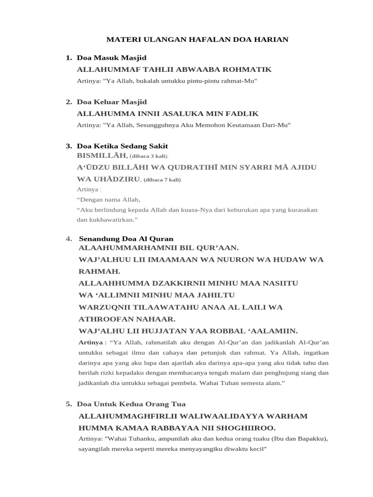 Doa Harian | PDF