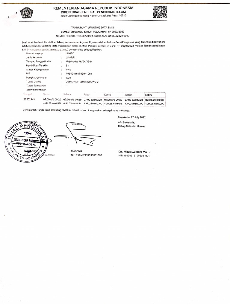 Bukti Update Emis P.lukito | PDF