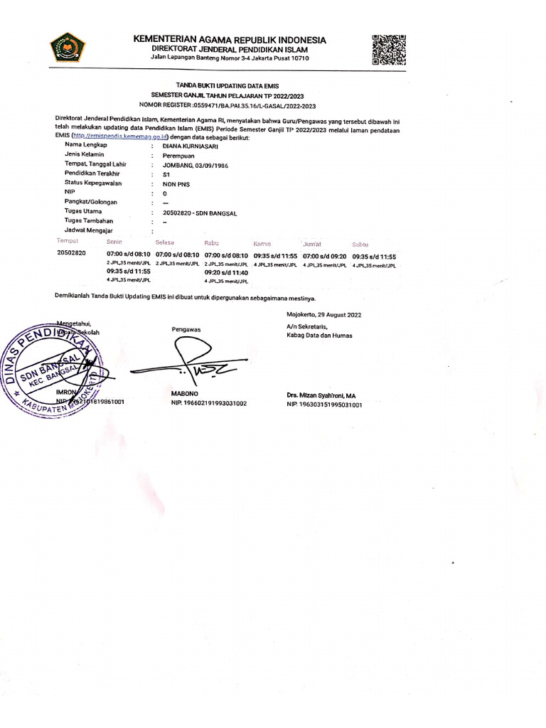 Bukti Update Emis Diana | PDF