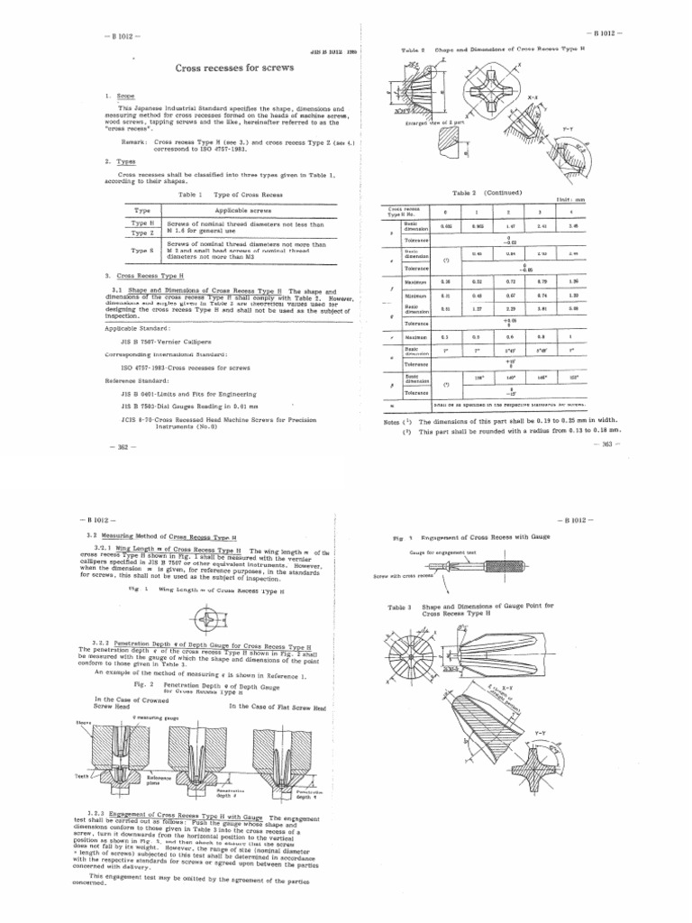 Jis B 1012-1985 | PDF