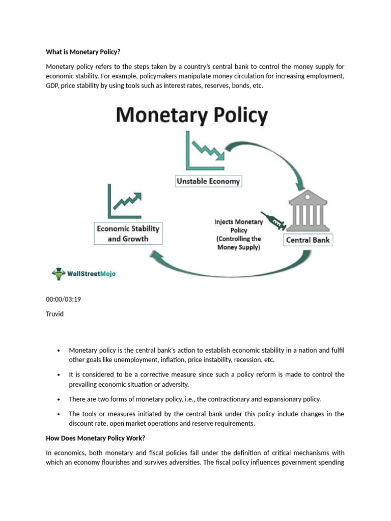 What Is Monetary Policy | PDF | Monetary Policy | Recession