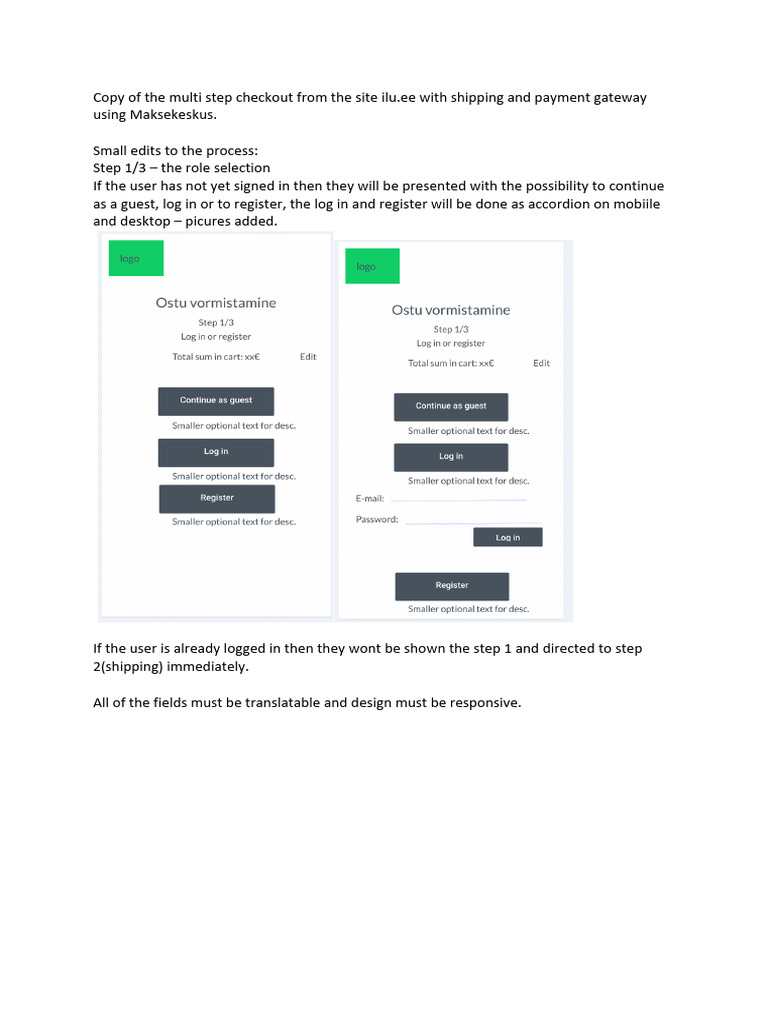 Multi-Step Checkout Process Overview | PDF