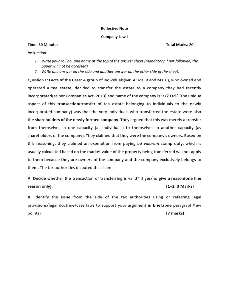 Reflective Note | PDF | Taxes | Ad Valorem Tax